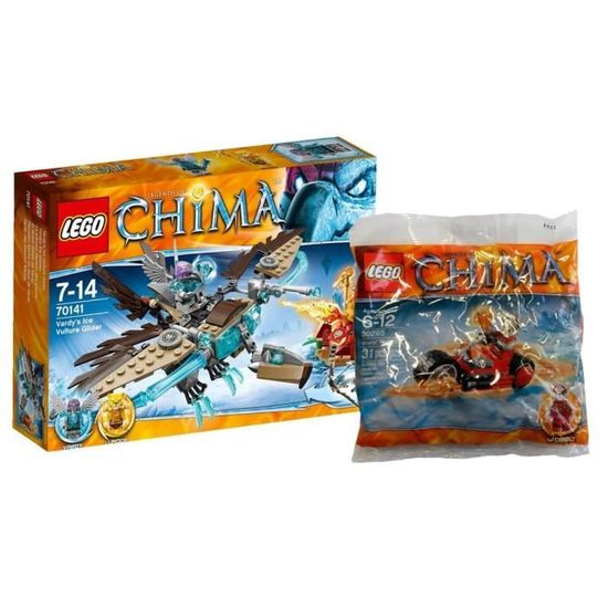 LEGO Legends of Chima Set - Vardys Ice Vulture Glider 70141 + Worriz ...