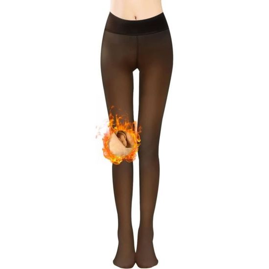 Collant Femme Thermique Doublé Polaire - Noir - Sports d'hiver ...