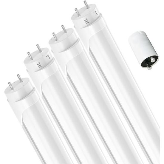 Lot de 4 tubes fluorescents LED T8 G13 - 120 cm - Sans scintillement ...