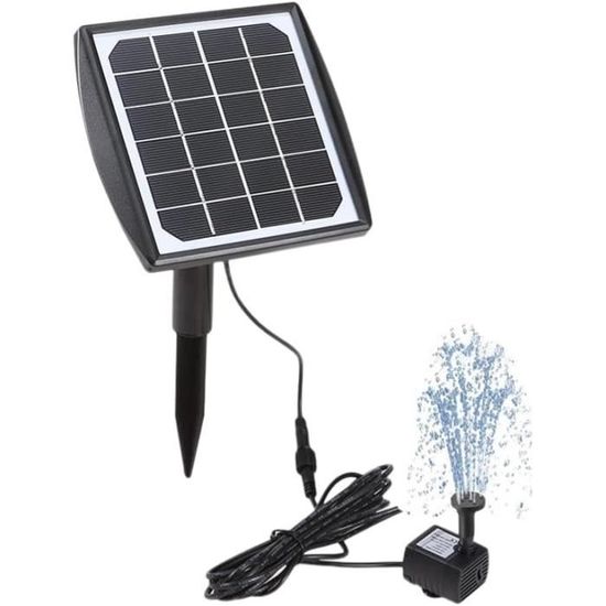Pompe de Fontaine Solaire, 2W 200L-H Pompe Bassin Solaire, Pompe à Eau Solaire de Jardin avec ...