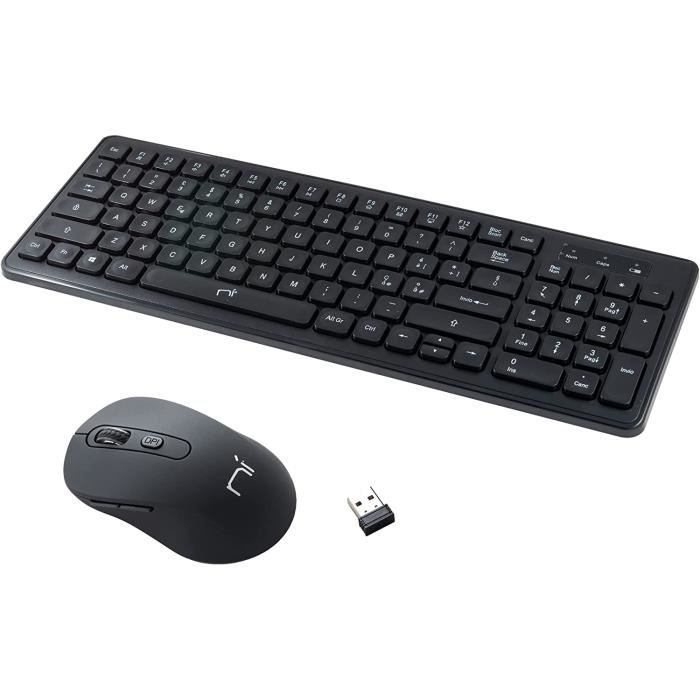 Kit souris et clavier sans fil avec touches chocolates, batterie longue ...