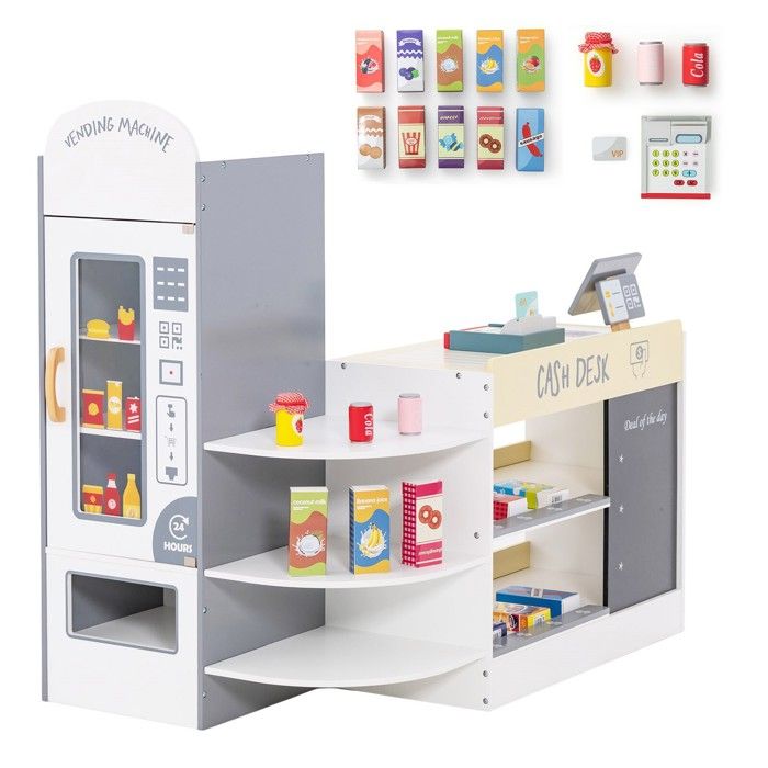 Jeu Marchande Enfants DREAMADE avec 15 Accessoires Jouets d'Epicerie ...