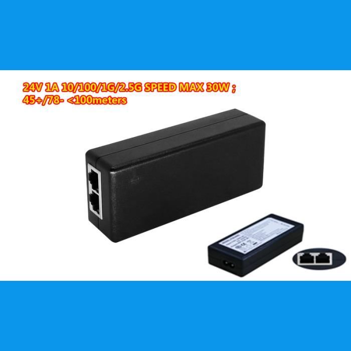24V 1G 30W--Ancrage POE 30W, 1G-10G, alimentation POE, 802.3 PG-at, adaptateur-répéteur standard ...