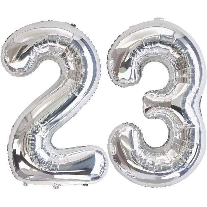Ballon Chiffre Anniversaire 23-32 Argent,Ballon Numero 23-32 Deco ...