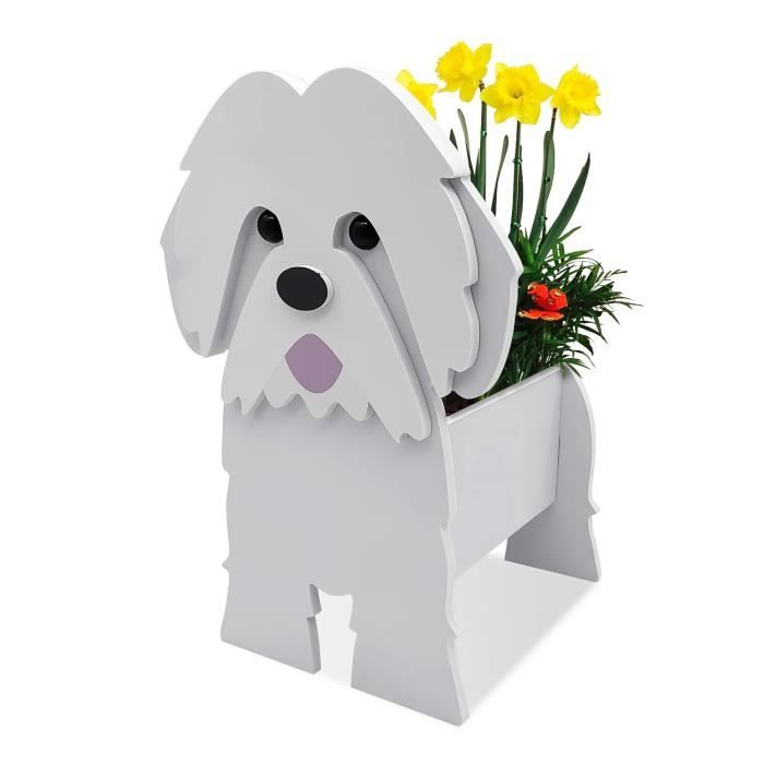 Pot de fleur de jardin en PVC, Jardinière de chien, Schnauzer, Bulldog ...