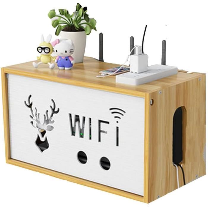 , Bois Etagere Murale Pour Décodeur Tv, Boîte De Rangement Pour Routeur ...