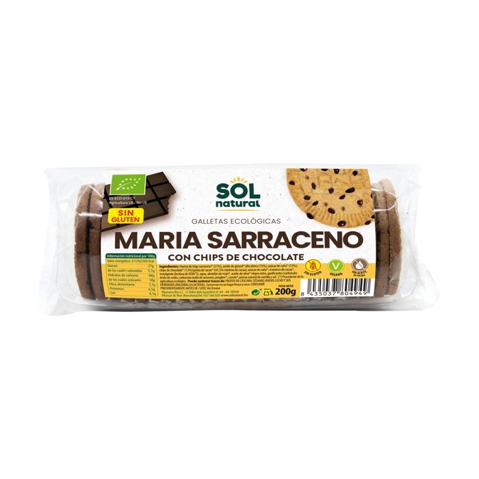 SOL NATURAL - Biscuits Maria au sarrasin et pépites de chocolat bio 200 ...