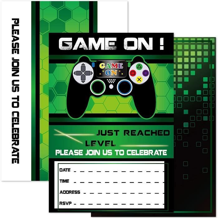 Invitations à Une Fête - 20 Unités Remplir Fill in Invitation de Jeu ...