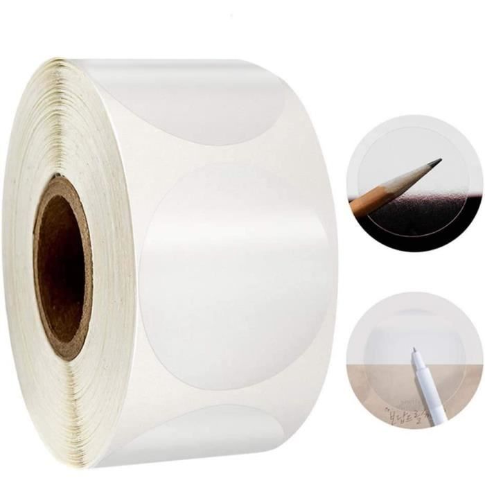 Lot de 500 étiquettes autocollantes rondes transparentes (2,5 cm)[1662 ...