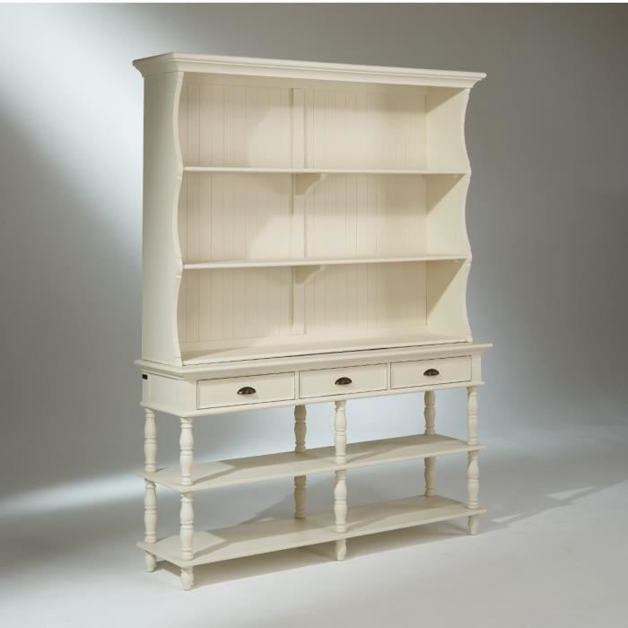 Vaisselier double corps, ROMANE Patine Shabby Chic Blanc D'ivoire ...
