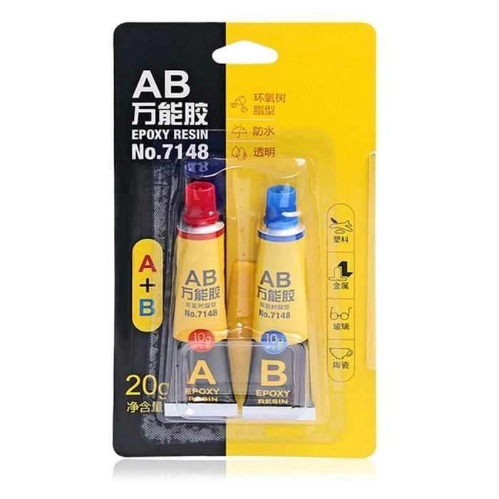 2 pièces 10g + 10g résine époxy AB Colle pour Plastique Verre métal ...