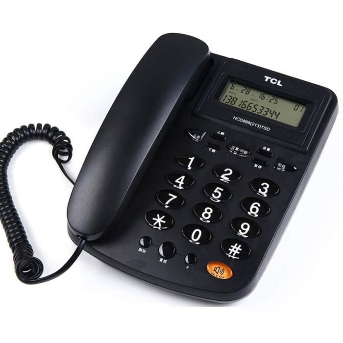 Téléphone filaire à gros bouton - Rétro - Amplifié avec répondeur ...