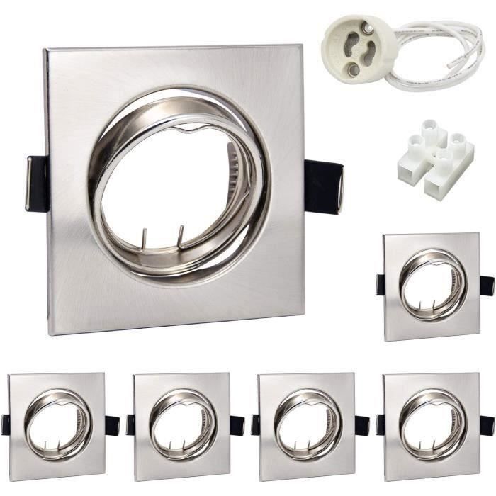 Lot De 6 Spots Led Encastrables Gu10 Orientables En Acier