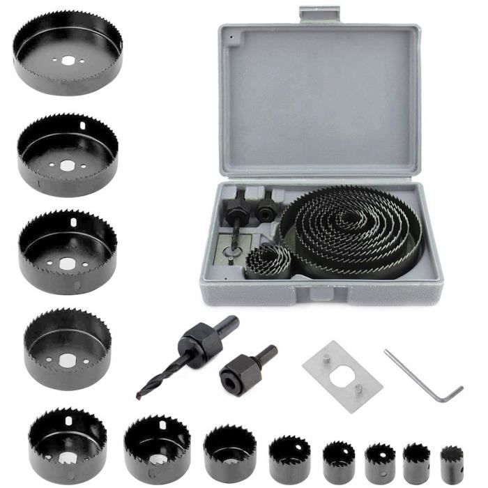Scies Cloches 16 Pièces, Coffret De Scie Trépan Avec Lames De Scie 19 ...
