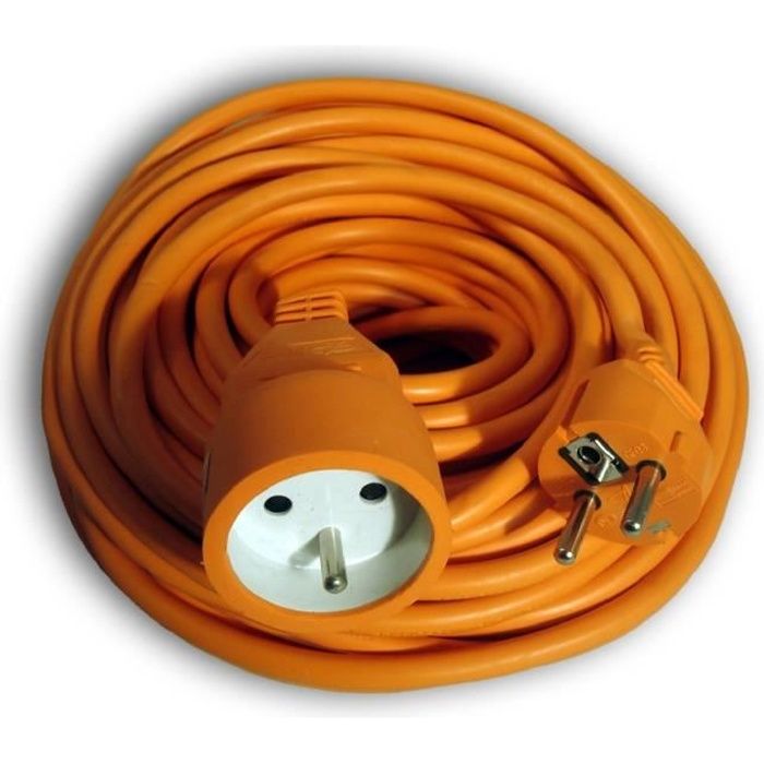 Rallonge électrique 25 m - 3 x 1,5 mm² - Orange - Cdiscount Bricolage