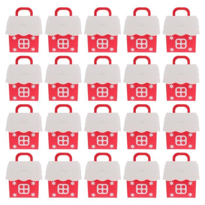 20PCS Creative Christmas House Shape Storage Box Portable Candy Gift ...
