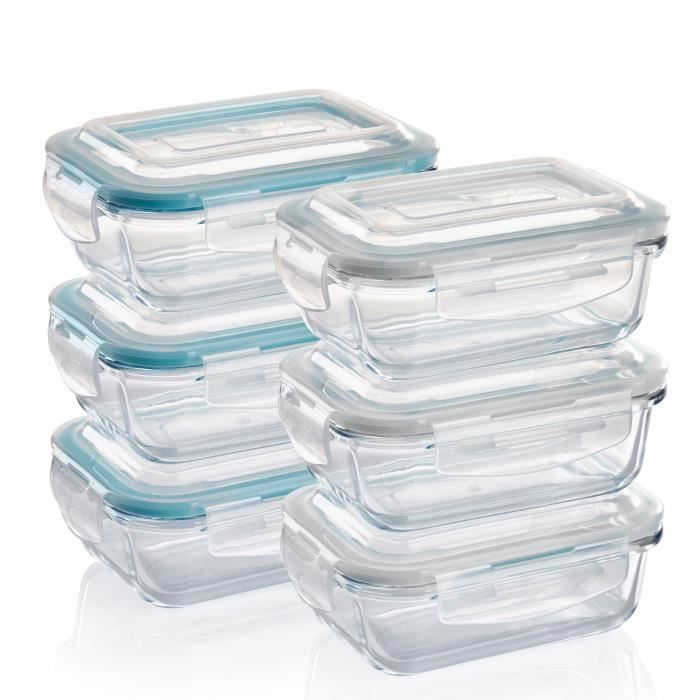 Boîte Alimentaire en Verre Hermétiques avec Couvercles Lot de 6 ... Boîte Alimentaire en Verre Hermétiques avec Couvercles Lot de 6 ...