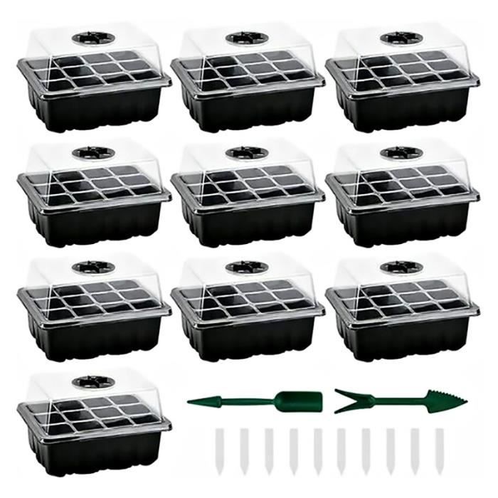 Mini serre pour semis - JORMFTTE - Lot de 10 - 120 cellules - Outils de ...