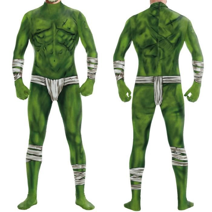 Homme Halloween Costume Collants Body manches longues Zipper One Piece ...