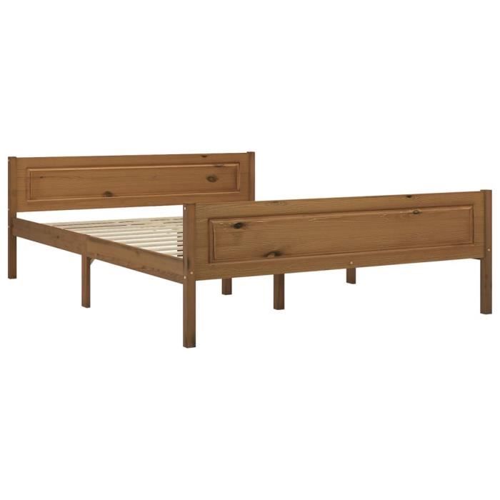 Lit Double Adulte 140x200cm 2 Places -2 Personnes, Structure de lit en ...