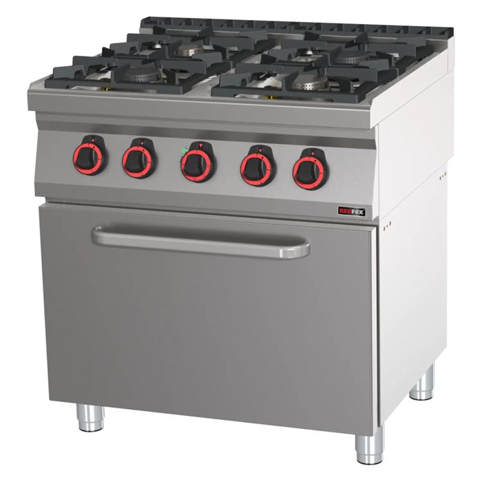 Fourneau combiné avec four à air chaud électrique GN 1/1 - 4x brûleur ...