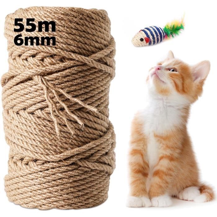 Corde en Sisal Naturelle 55M x 6MM, Corde Arbre à Chat pour Réparation ...