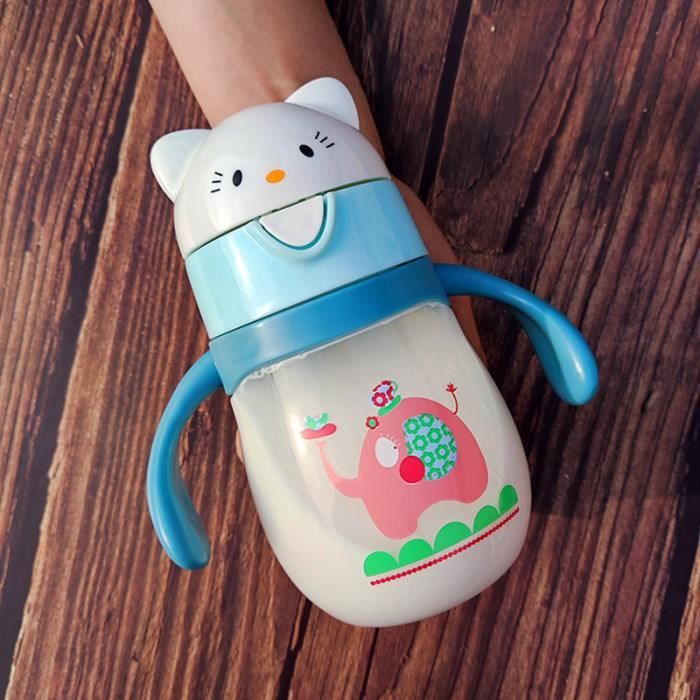 GOURDE - BIDON,Bleu--Bouteille'alimentation en PP de 270ML pour bébé, en paille, sûre, avec ...