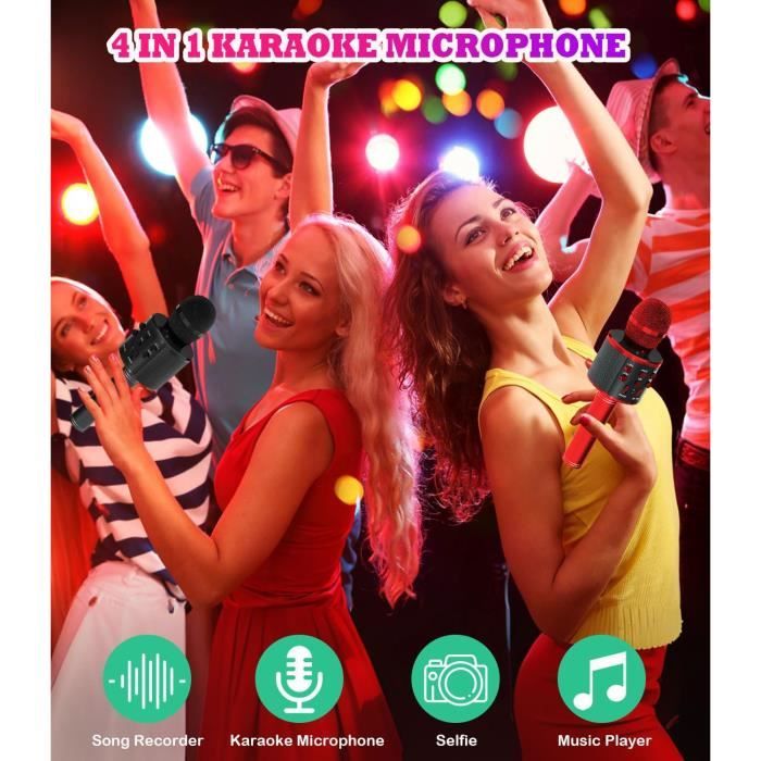 Micro Karaoke Enfant Pour Chanter Fille Garcon-Microphone Karaoké Bluetooth Enfant-Micro ...