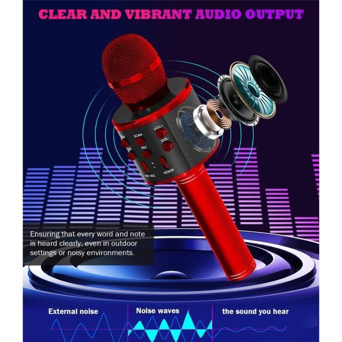 Micro Karaoke Enfant Pour Chanter Fille Garcon-Microphone Karaoké Bluetooth Enfant-Micro ...