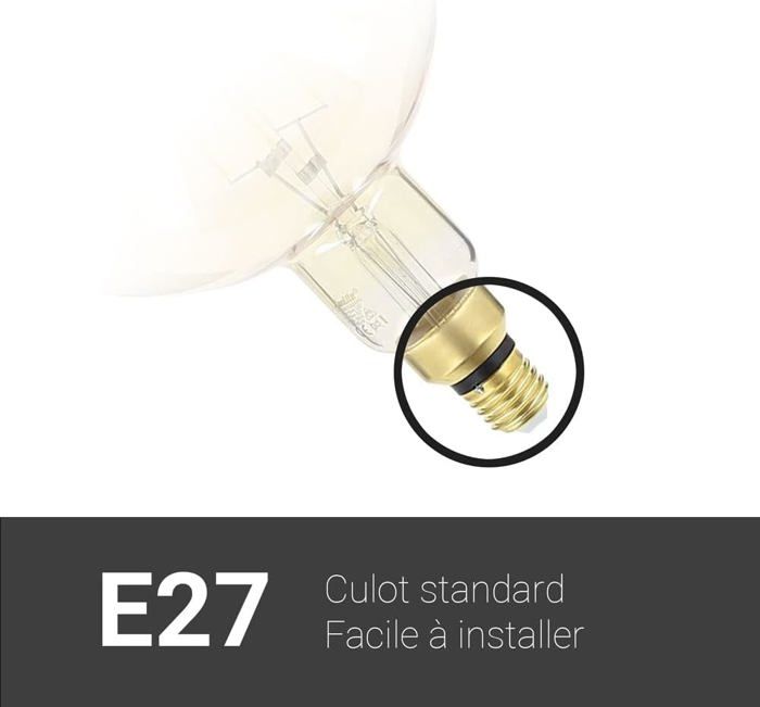 Ampoule Géante PS160 Culot E27 - Grosse Ampoule Vintage E27 LED Angle Éclairage 320° - Grosse ...