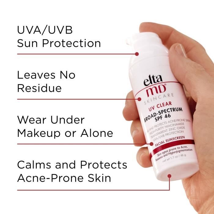 CLAIR UV SPF46 Elta MD Creme solaire UV pour le visage eventuelles F 46 40 Produit de maquillage Isolant