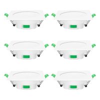 Lot de 6 spots LED encastrables ultra plats IP44 Blanc chaud 400 lm,5W,Diamètre : 60-65 mm ...