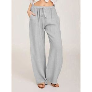 Pantalon détente femme lin et coton - Cdiscount