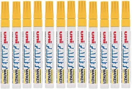 Marqueur peinture à base d'huile indélébile - Paint Marker - Pointe moyenne ogive - Jaune - Lot ...