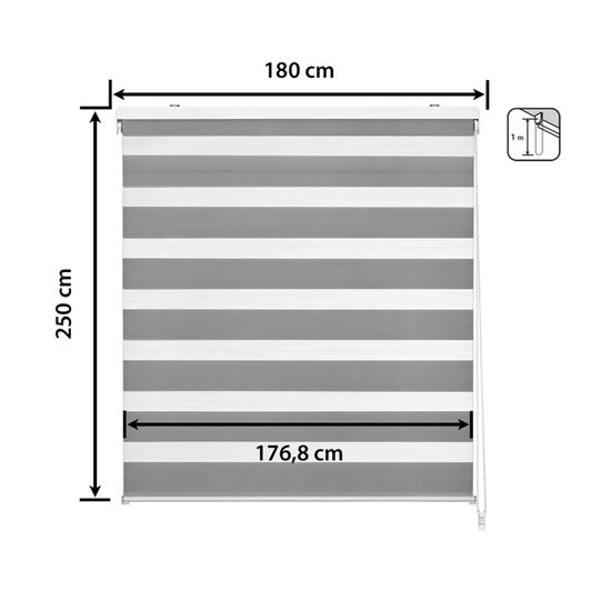 Store enrouleur jour et nuit - Easydeco - Gris - 180 x 250 cm ...