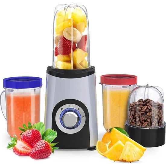 Mini Smoothie Maker 350W,avec 4 Gobelets Multiples (1x 500 ml,2x 400 ml ...
