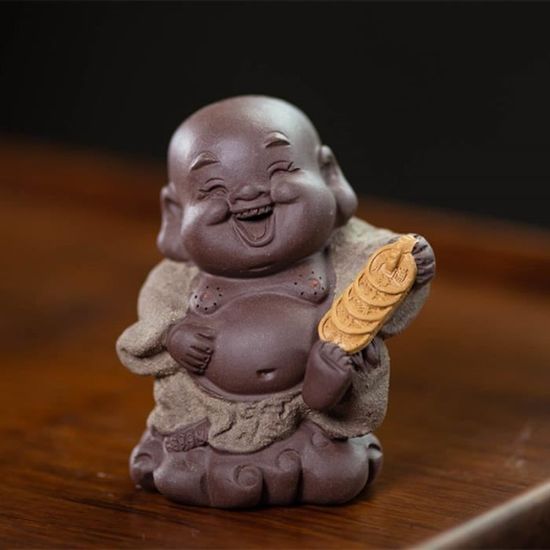 Figurine - A - Chinoise - Argile violette - 5x4.5x7.3cm - Ethnique ...