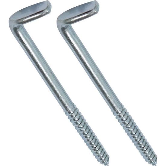 C44752 - Lot De 2 Vis À Bois Filetés - Crochet En Forme De L - Gond À ...