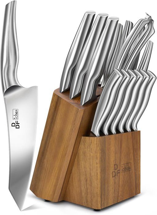 16 Piece Knife Set With Block Ensemble de Couteaux de Cuisine, 16 ...