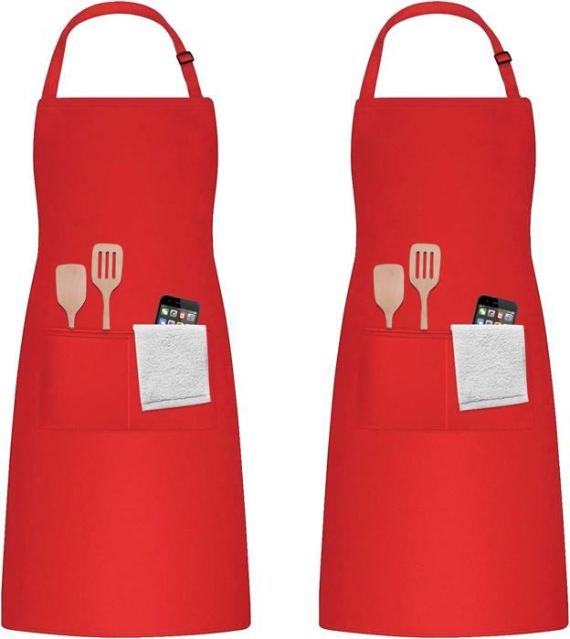 2 Pack Tabliers de Cuisine pour Homme Femme Rglable Etanche Tabliers Bavett avec 2 Poches ...
