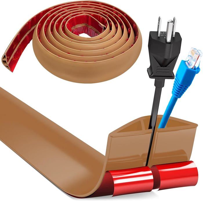 Cache Cable Sol, Petit Canal De Câble Flexible, 5M X 3Cm Protege Cable ...