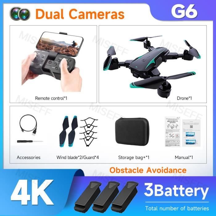Bleu 4K 3B-Drone professionnel avec GPS, 5G, 8K, 4K HD, photographie ...