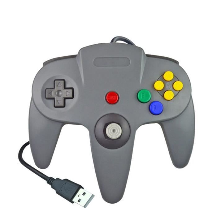 Gris - Manette de jeu filaire USB N64 pour Nintendo 64, contrôleur ... Gris - Manette de jeu filaire USB N64 pour Nintendo 64, contrôleur ...