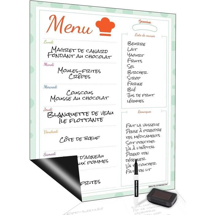 Tableau Blanc Magnétique, Planificateur De Menus, Français, Magnétique ...