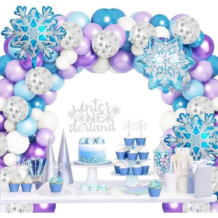 Kit D'Arche De Ballons La Reine Des Neiges - Bleu Métallisé, Violet Et ...