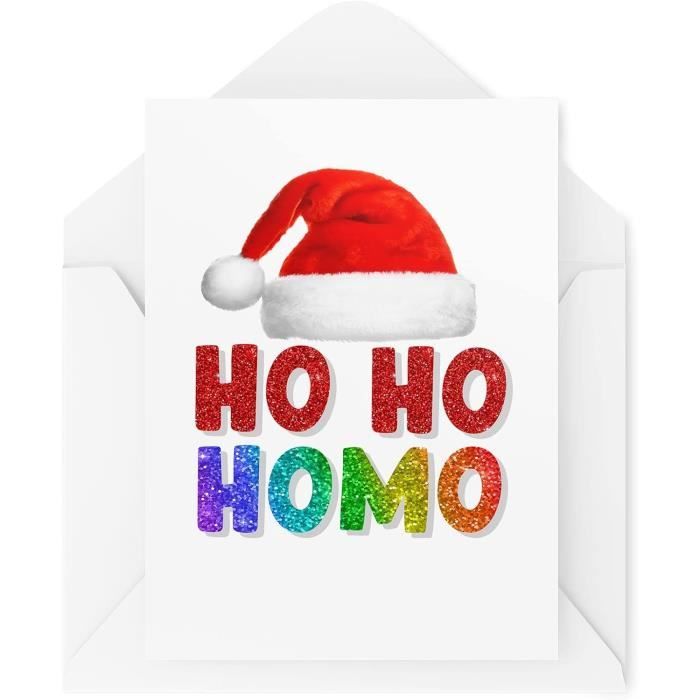 Cartes De Noël Amusantes | Ho Ho Homo | Lgbtq Cadeau De Noël | Blague ...