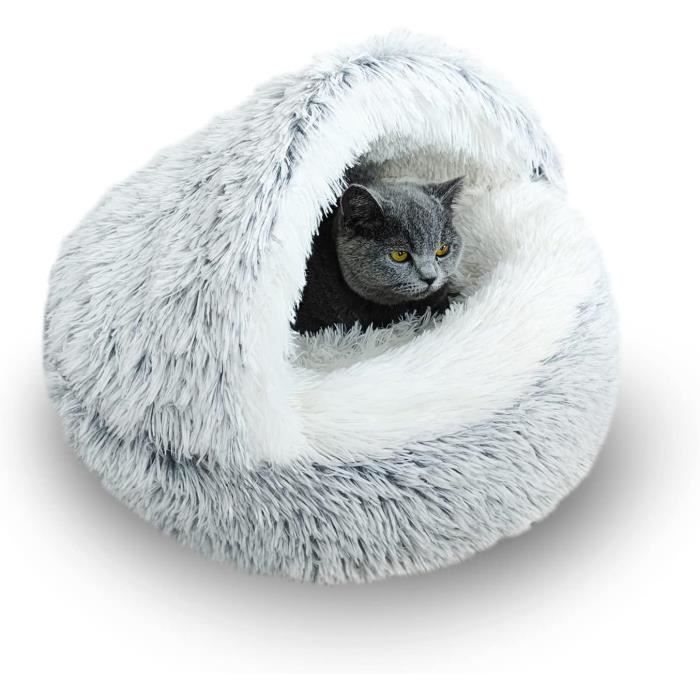 Niche pour chats d'intérieur de moins de 8 kg, chaude et confortable en ...