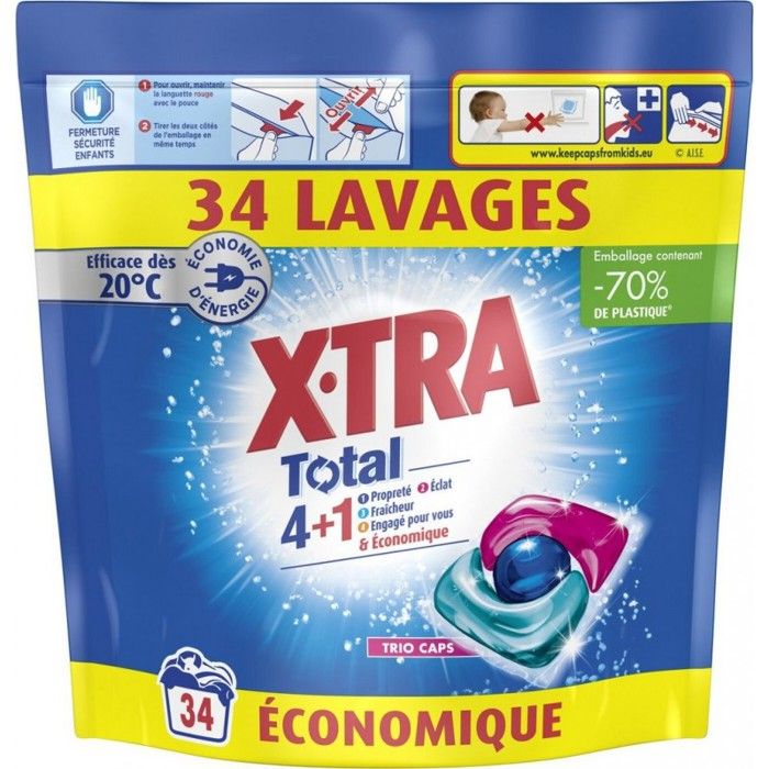 Lessive Trio-Capsule Total x34 - Cdiscount Electroménager