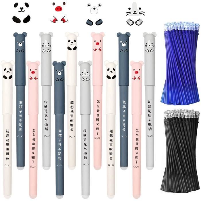 12Pcs Stylo Gel Effaçable, 0,35mm Stylo à Friction Rollerball, Stylos à ...