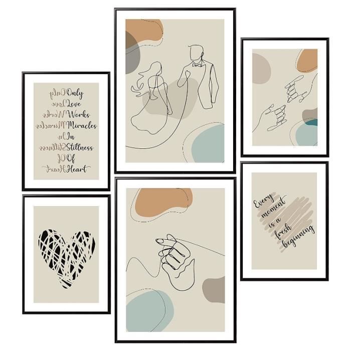 Lot de 6 affiches de décoration murale Posters assortis Tableaux ...